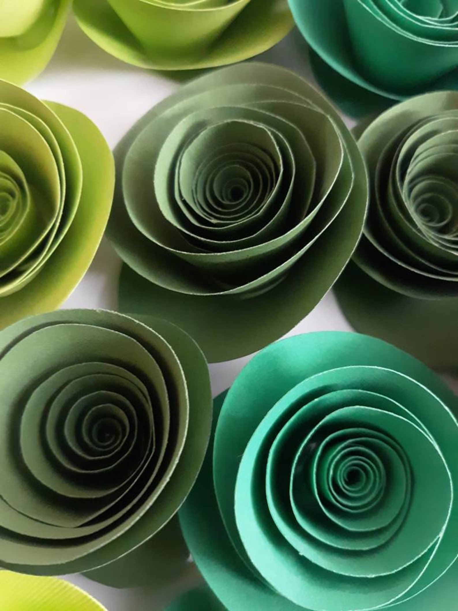 Paper Flowers Green Paper Roses Set of 12 - Etsy