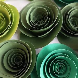 Paper Flowers - Green Paper Roses - Set of 12 - Etsy