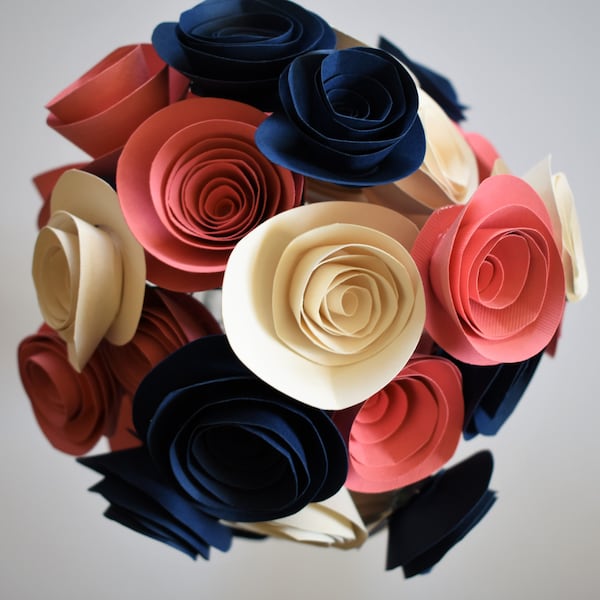 Coral and Navy - Etsy