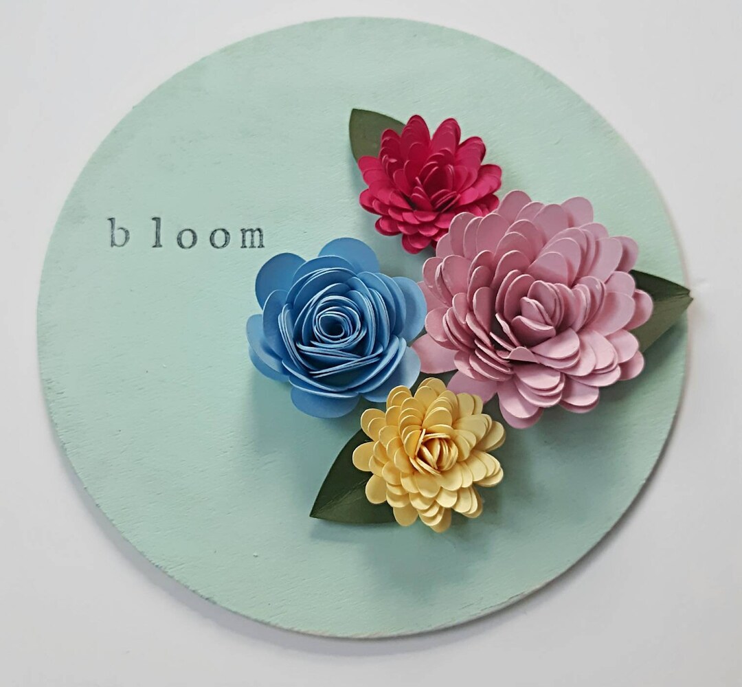 Spring Signs, Paper Flower Wooden Sign, Easter and Spring Decor Unique ...