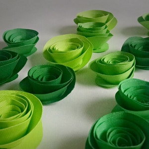Paper Flowers - Green Paper Roses - Set of 12 - Etsy