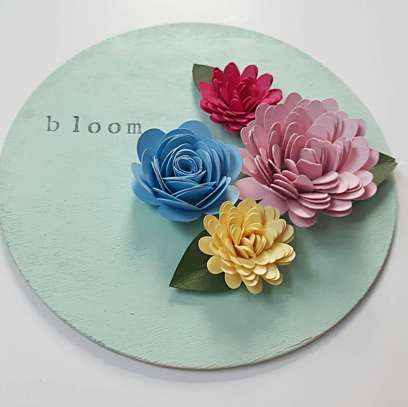 Spring Signs, Paper Flower Wooden Sign, Easter and Spring Decor Unique ...