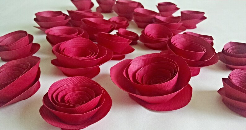 Valentine's Day Red Paper Flowers Valentine Love Red | Etsy