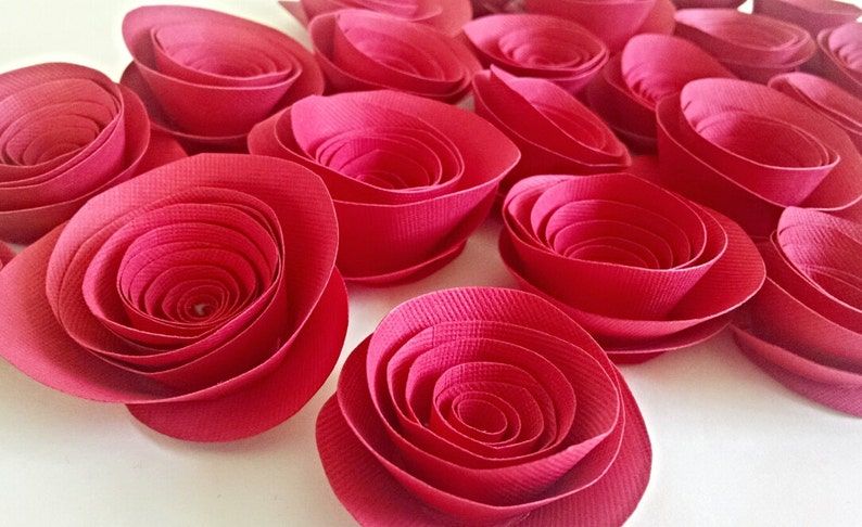 Valentine's Day Red Paper Flowers Valentine Love Red | Etsy