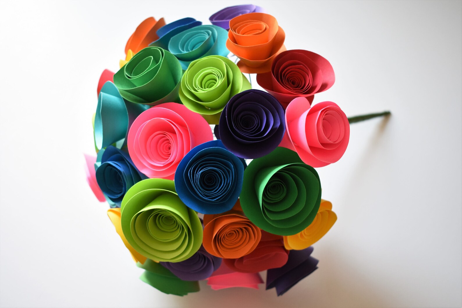 Rainbow Paper Flower Bouquet Colorful Paper Flowers - Etsy