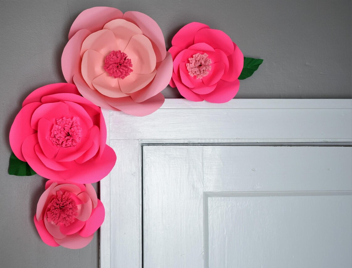 Pink Wall Decor Giant Paper Flowers Pink Wall Art | Etsy