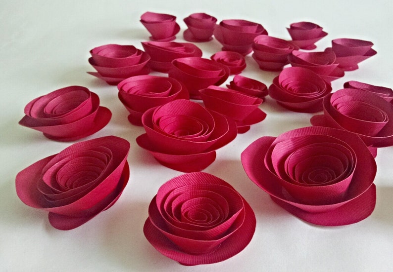 Valentine's Day Red Paper Flowers Valentine Love Red | Etsy