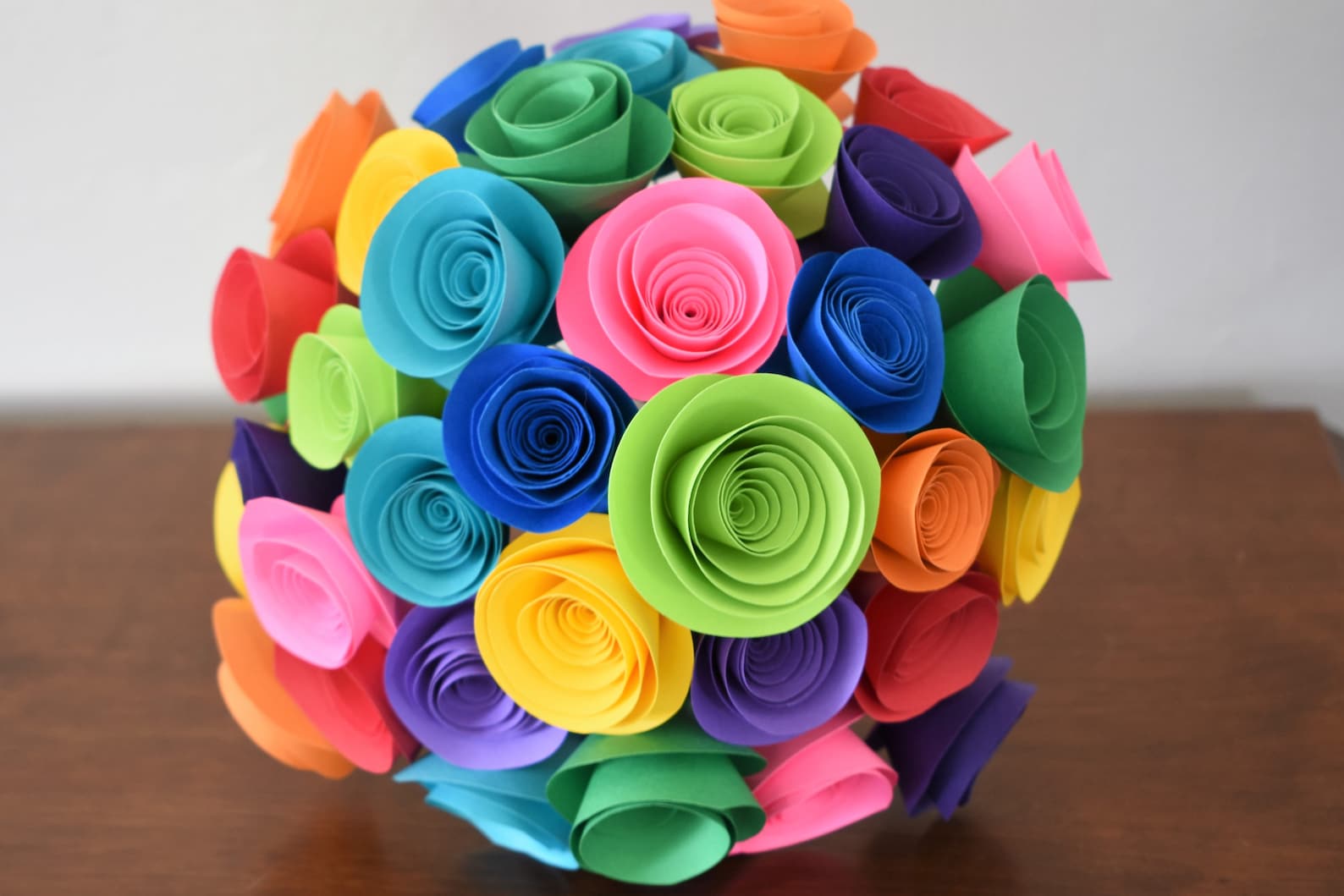 Rainbow Paper Flower Bouquet Colorful Paper Flowers - Etsy