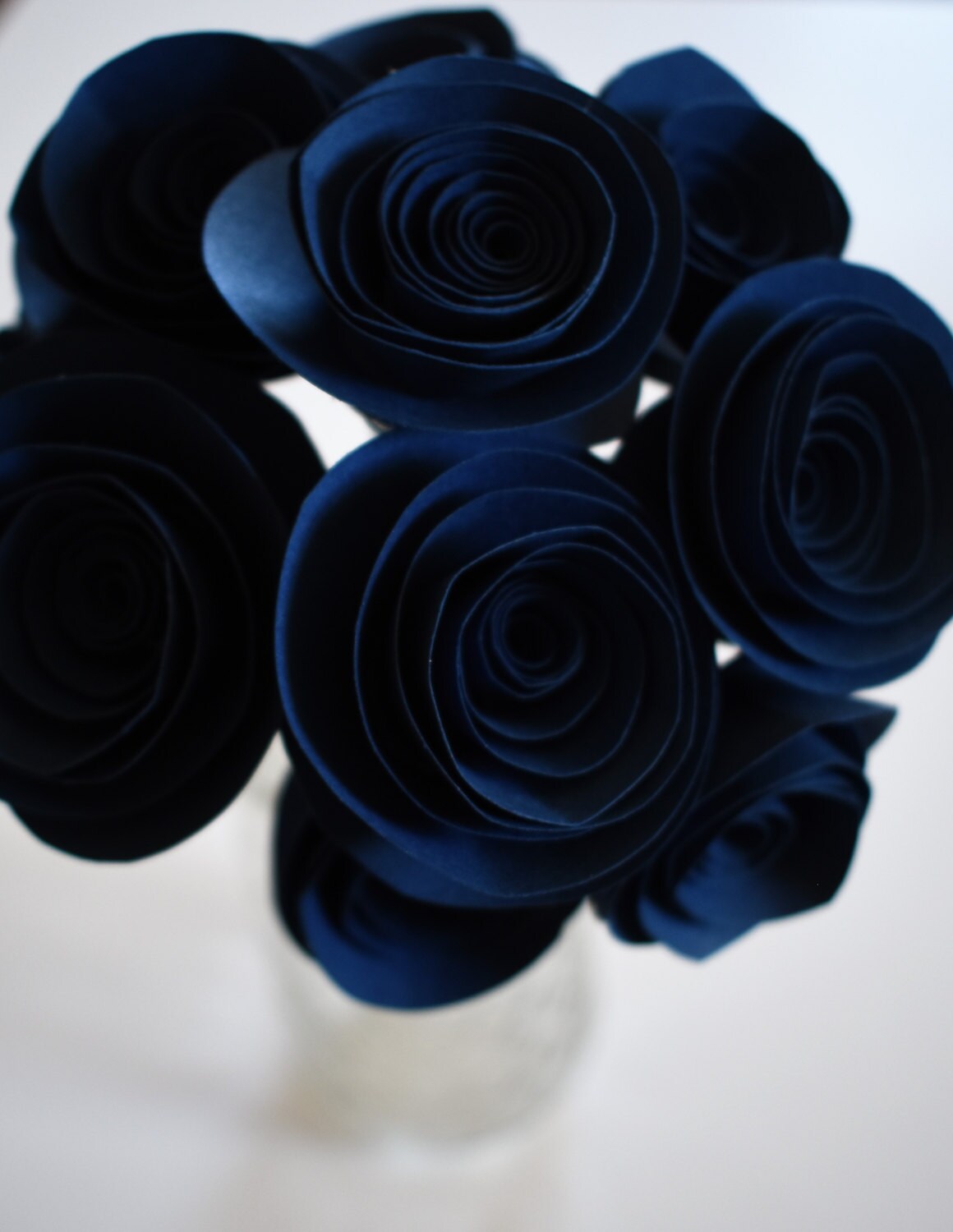 Wedding Bouquet, Navy Blue Paper Flowers With Stems, Paper Flower ...