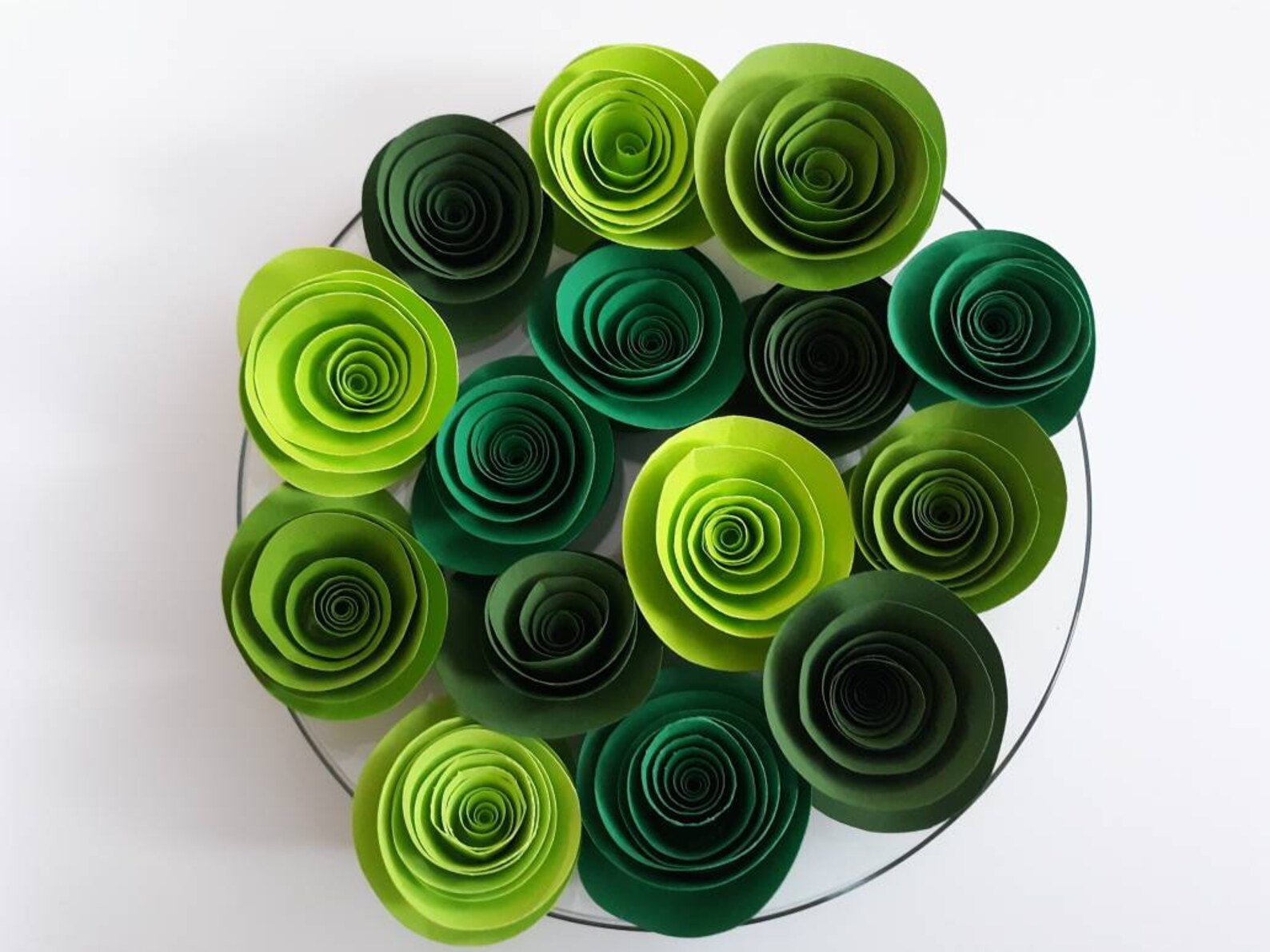 Paper Flowers Green Paper Roses Set of 12 - Etsy