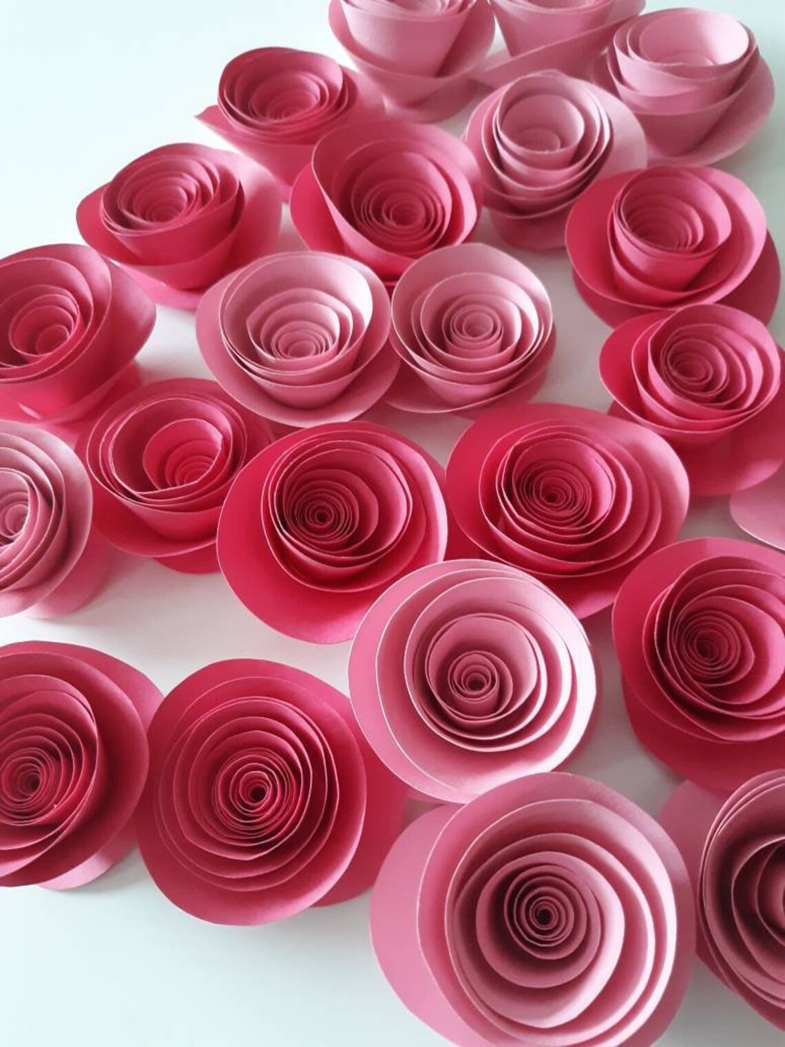 Pink Paper Roses Set of 12 Pink Baby Shower Decor - Etsy