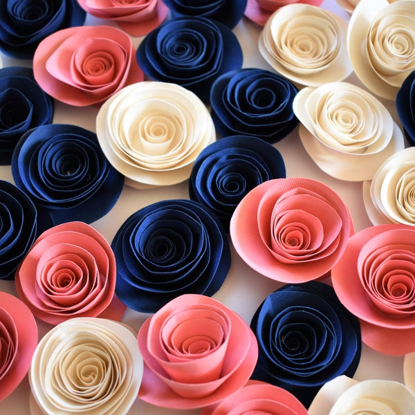 Navy and Coral - Etsy