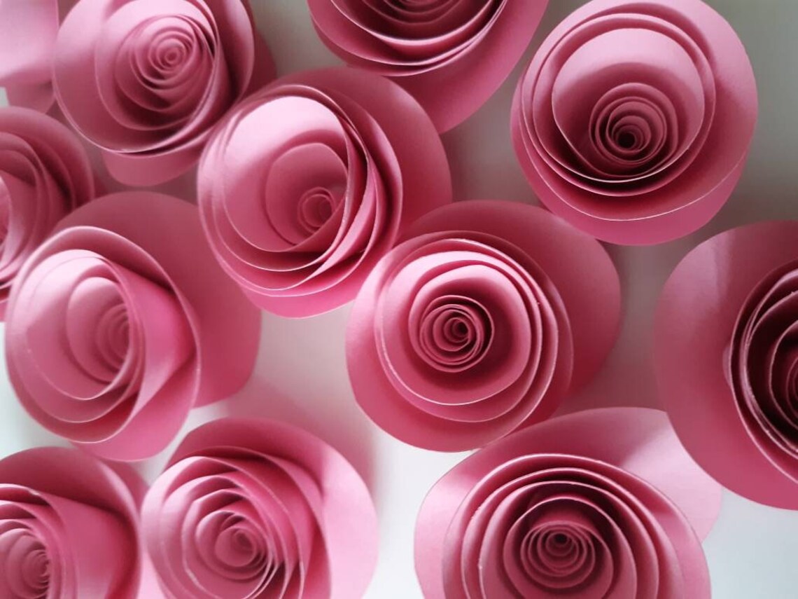 Pink Paper Flowers Paper Roses Valentines Day Decoration - Etsy
