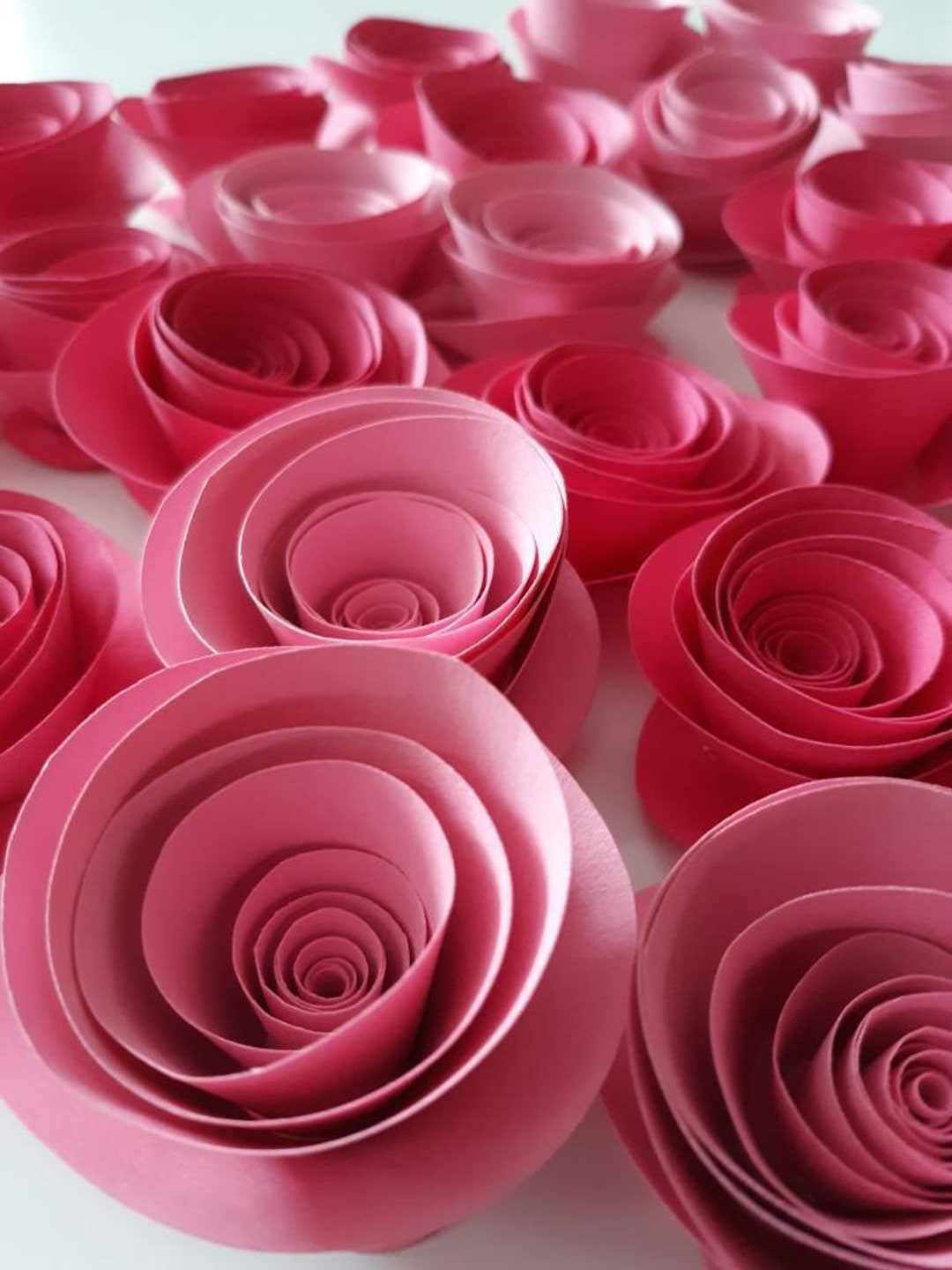 Pink Paper Roses - Set of 12 - Pink Baby Shower Decor - Etsy