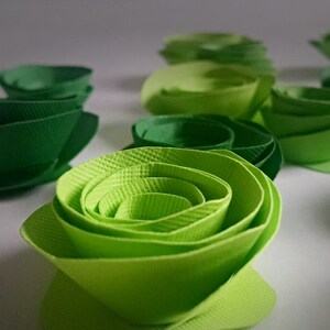 Paper Flowers - Green Paper Roses - Set of 12 - Etsy