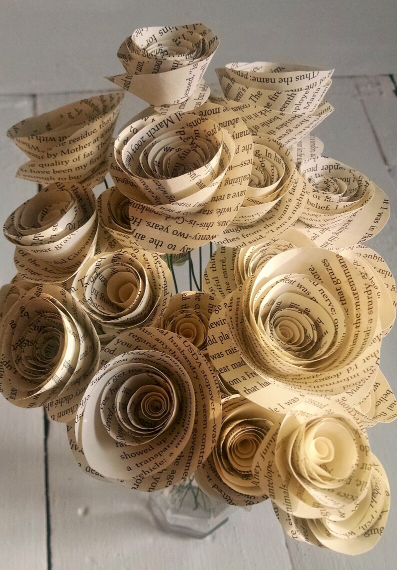 Wedding Flowers Book Page Roses Stemmed Roses Set of 30 | Etsy