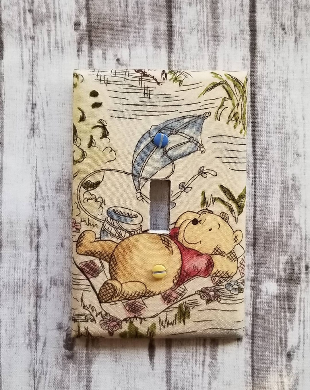 Winnie the Pooh Fabric Switch Plate – Nursery Room Decor - Etsy