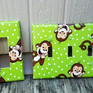 Monkey Light Switch - Outlet Cover- Switch Plate Cover-nursery Decor ...