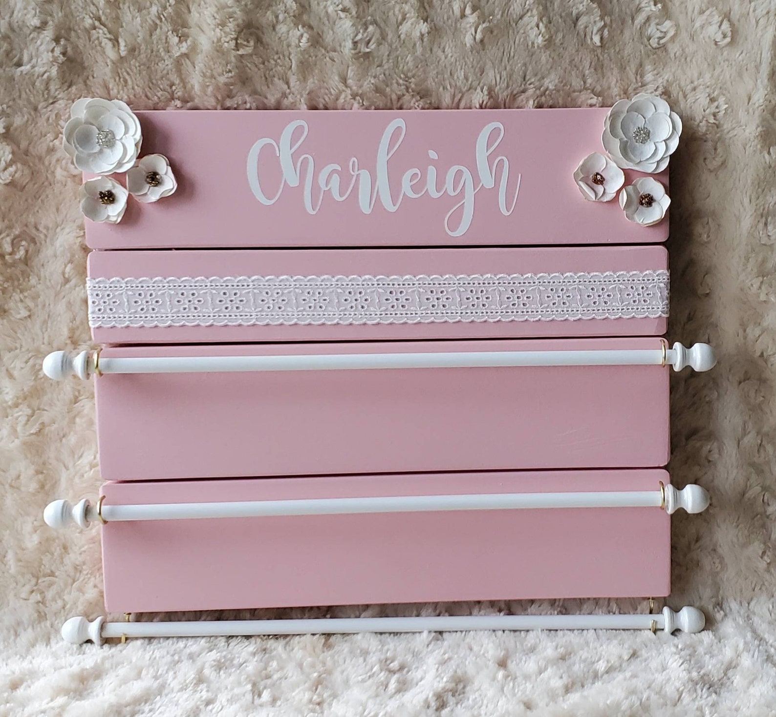 Personalized Headband Holder, Nursery Organizer, Baby Girl Shower Gift ...