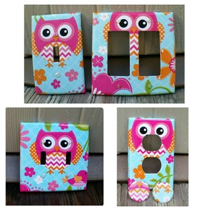 Pink Owl Light Switch Cover – Fabric Nursery Decor - Etsy