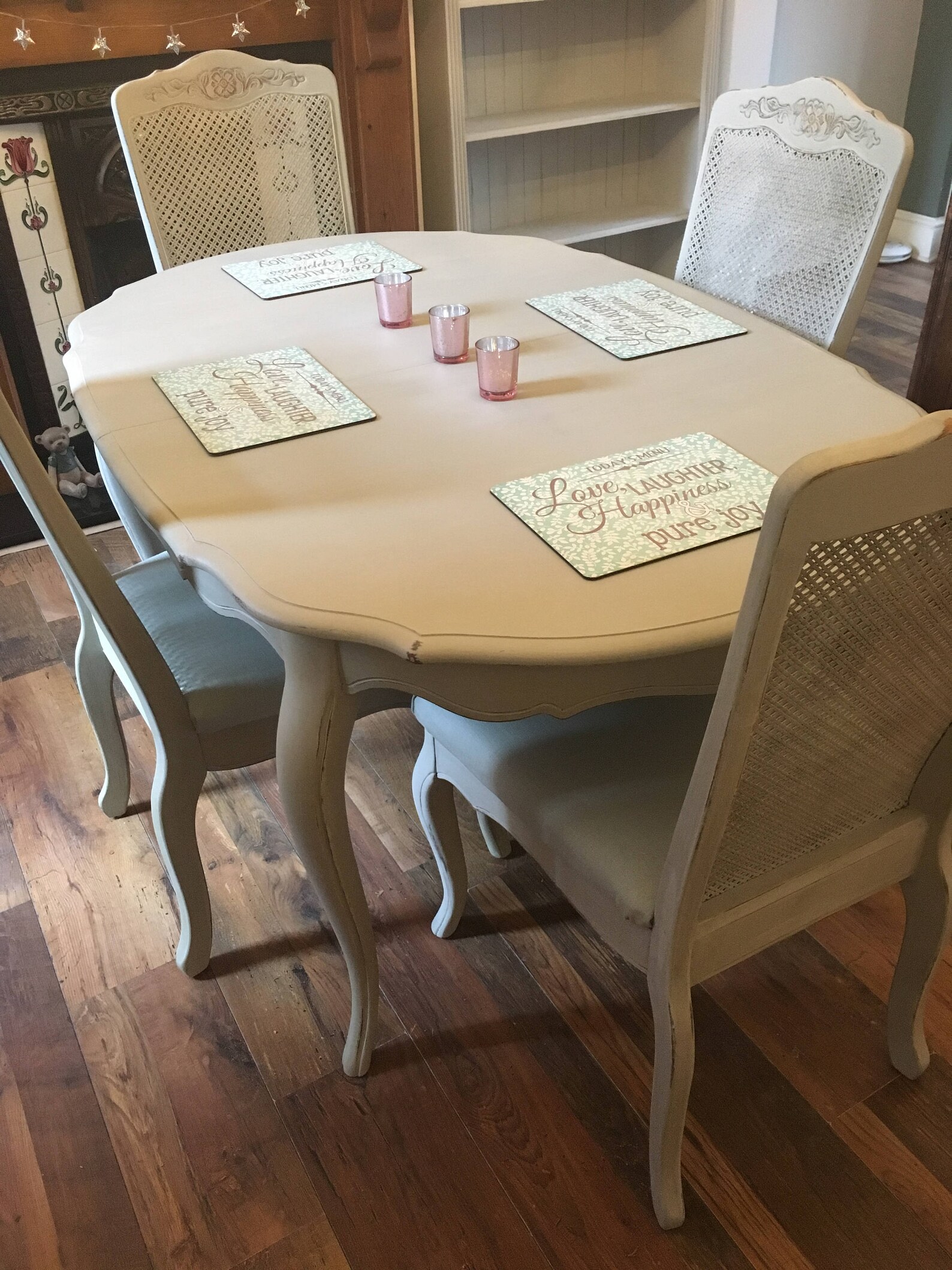 SOLD Please Contact for Custom Orders - French Bergère Table, 4 Chairs ...