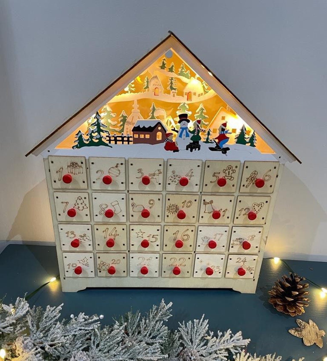Christmas Wooden Advent House Adult and Children Alike - Etsy