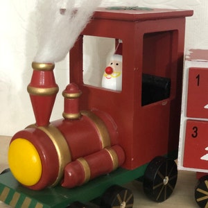Traditional Wooden Christmas Advent Train Calendar, Count Down to ...