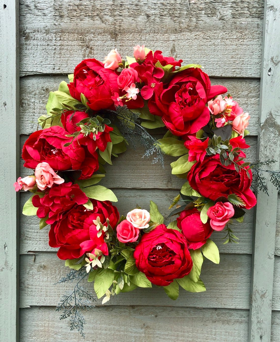Red Door Wreath Round for the Front Door Wedding Home - Etsy