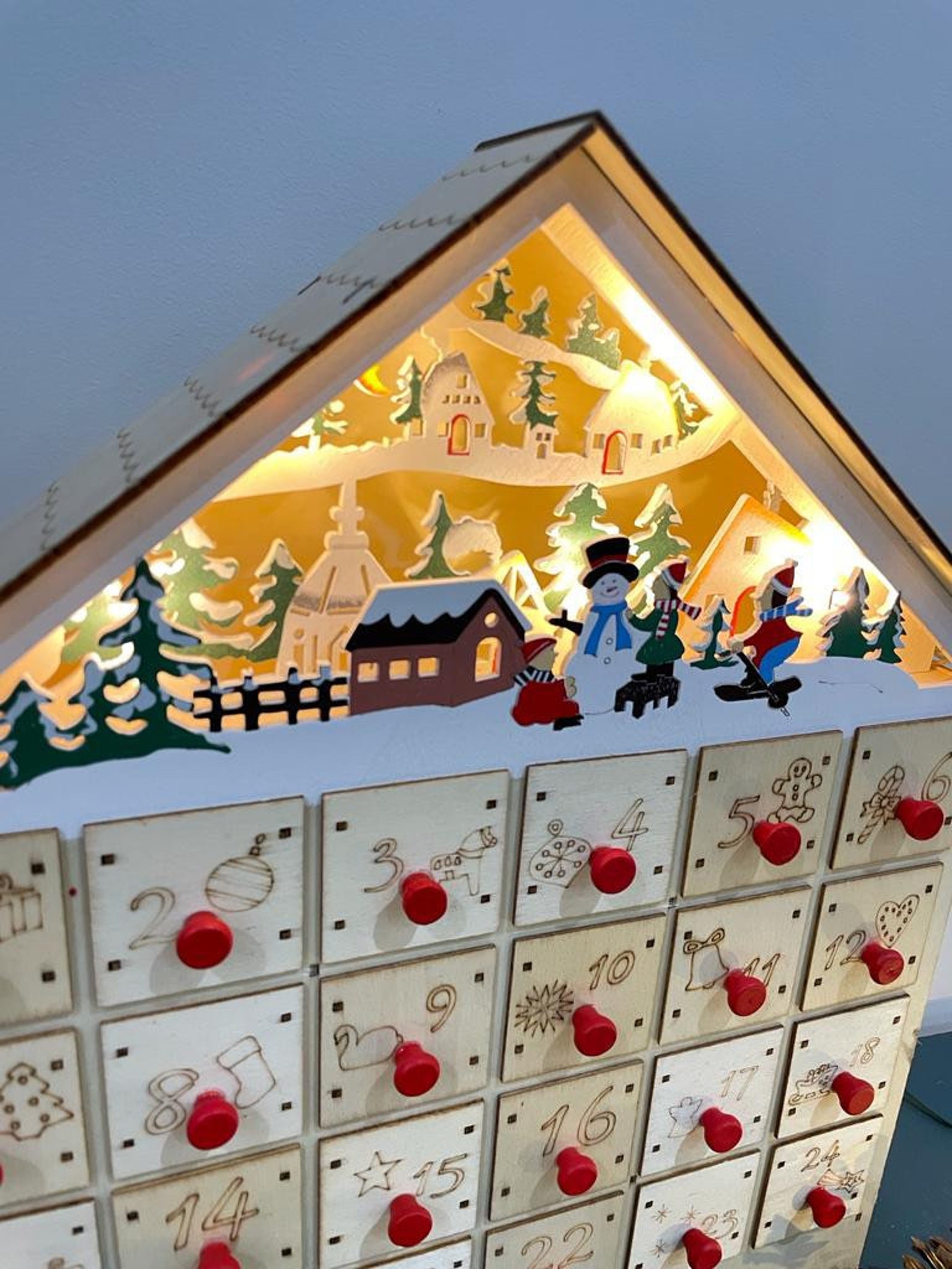 Christmas Wooden Advent House Adult and Children Alike - Etsy