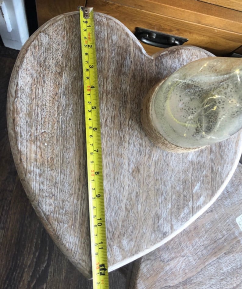 Set of 2 Wooden Heart Shape Stacking Stools / Side Tables / - Etsy