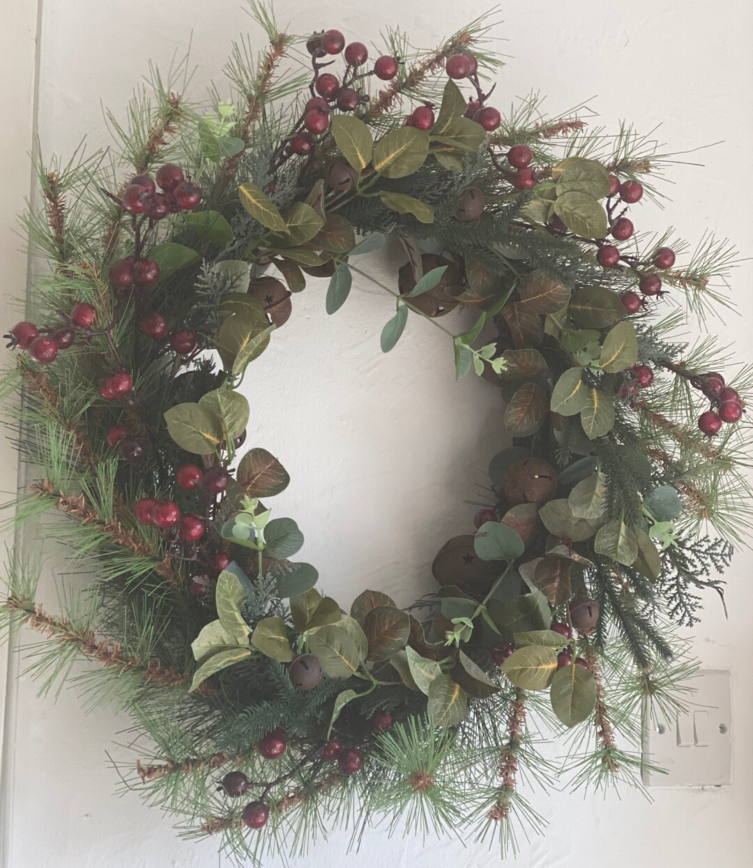 Extra Large Christmas Wreath Decoration Red Berry Wreath With Rustic ...