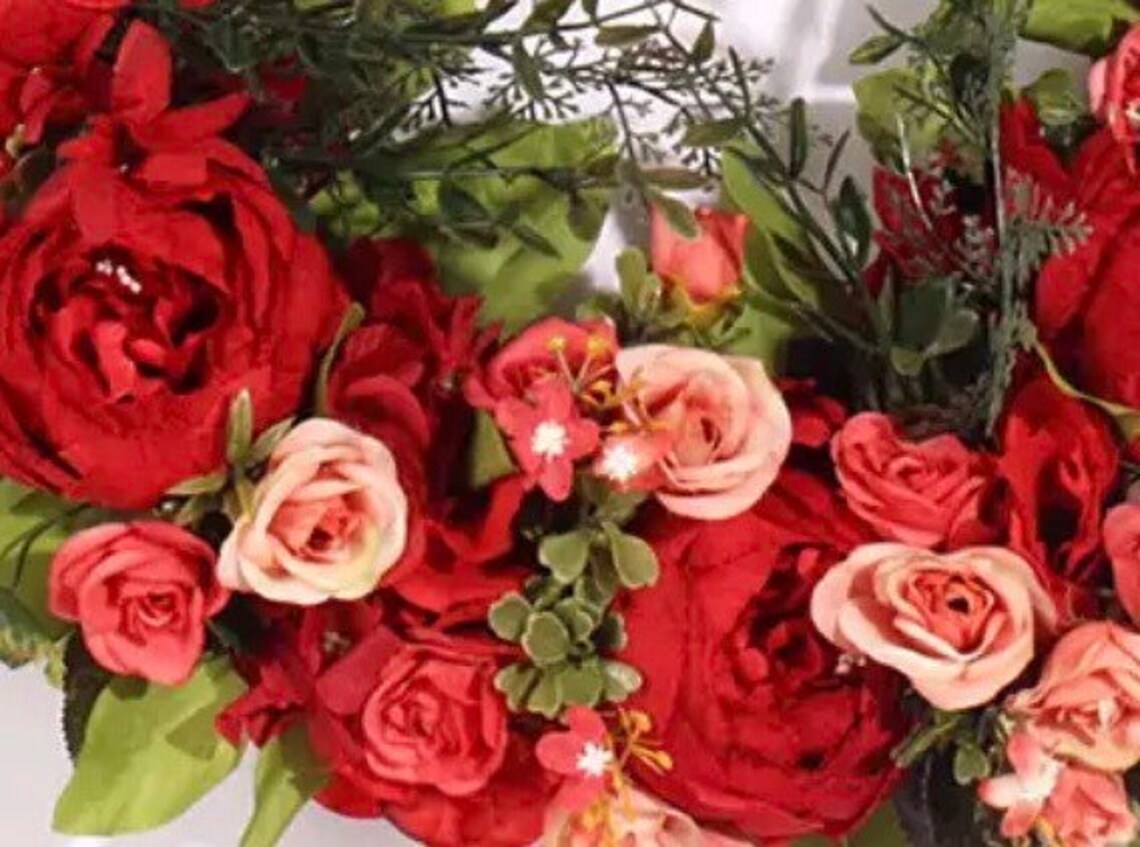 Red Door Wreath Round for the Front Door Wedding Home - Etsy