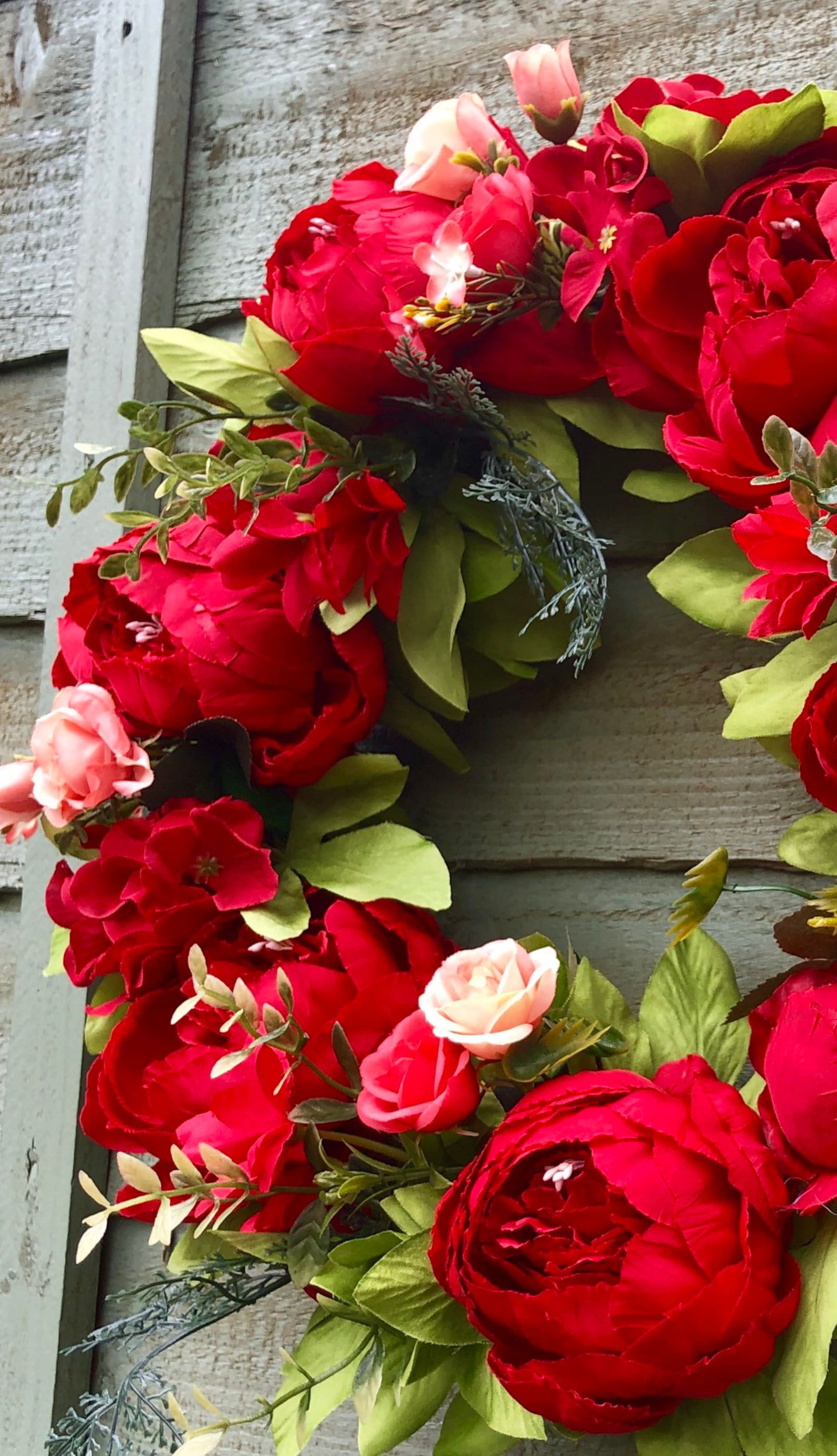 Red Door Wreath Round for the Front Door Wedding Home - Etsy