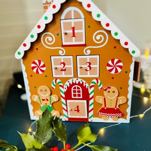 Gingerbread House Advent Calendar, Candy Cane, Countdown to Christmas ...