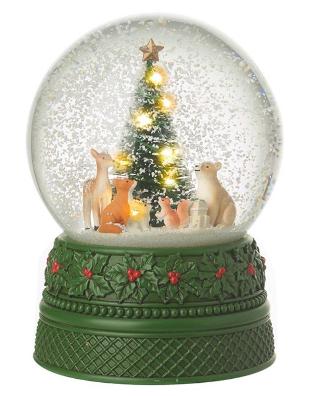 Pre Order Musical Light up Snow Globe, Woodland Forest, Christmas ...