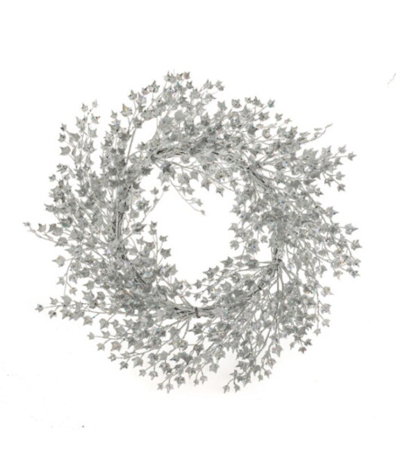 Christmas Silver Glitter Ivy Wreath Decoration Wall or Door - Etsy