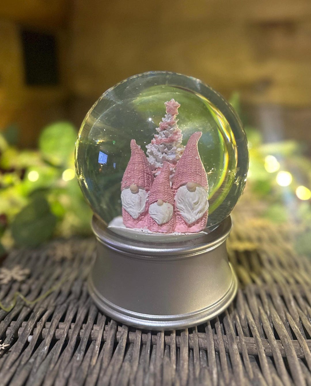 Gonk Snow Globe, Pink & Silver, Christmas, Magical, Waterball, Home ...