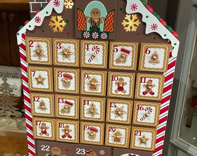 Gingerbread House Advent Calendar Christmas Countdown - Candy Cane ...