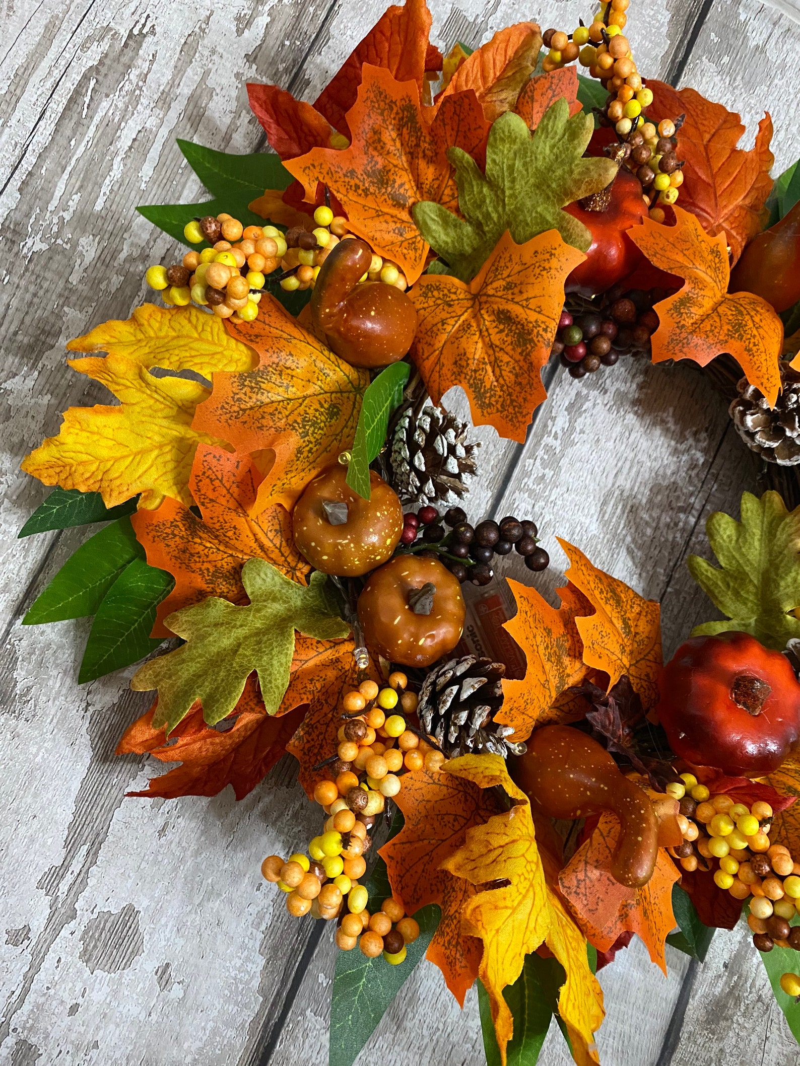 Fall Autumn Artificial and Real Wreath Decoration Wall or | Etsy