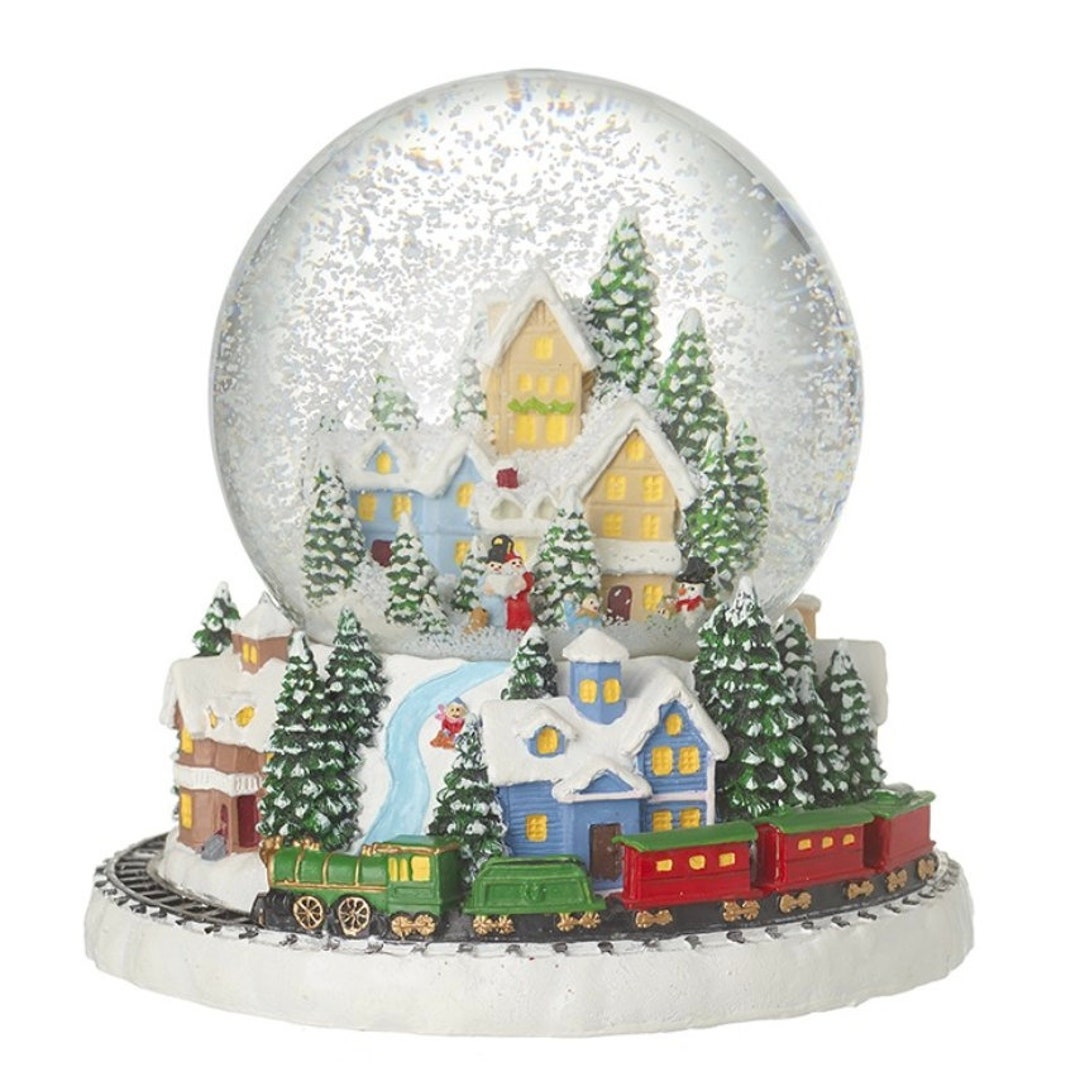 Snow Globe, Village Scene, Water Globe, Glass, Christmas Tree, Office ...