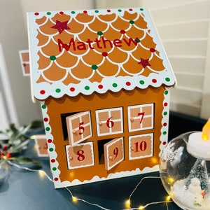 Gingerbread House Advent Calendar, Candy Cane, Countdown to Christmas ...