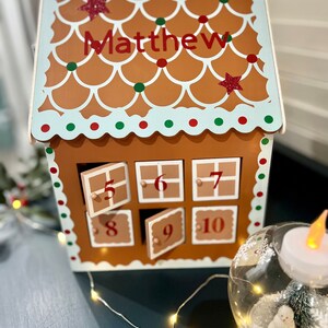 Gingerbread House Advent Calendar, Candy Cane, Countdown to Christmas ...