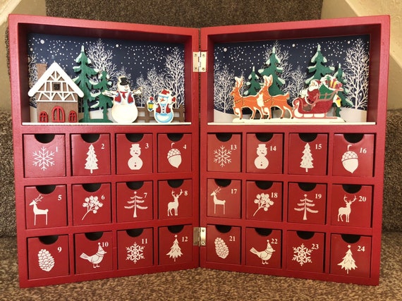 Christmas wooden advent box adult and children alike | Etsy