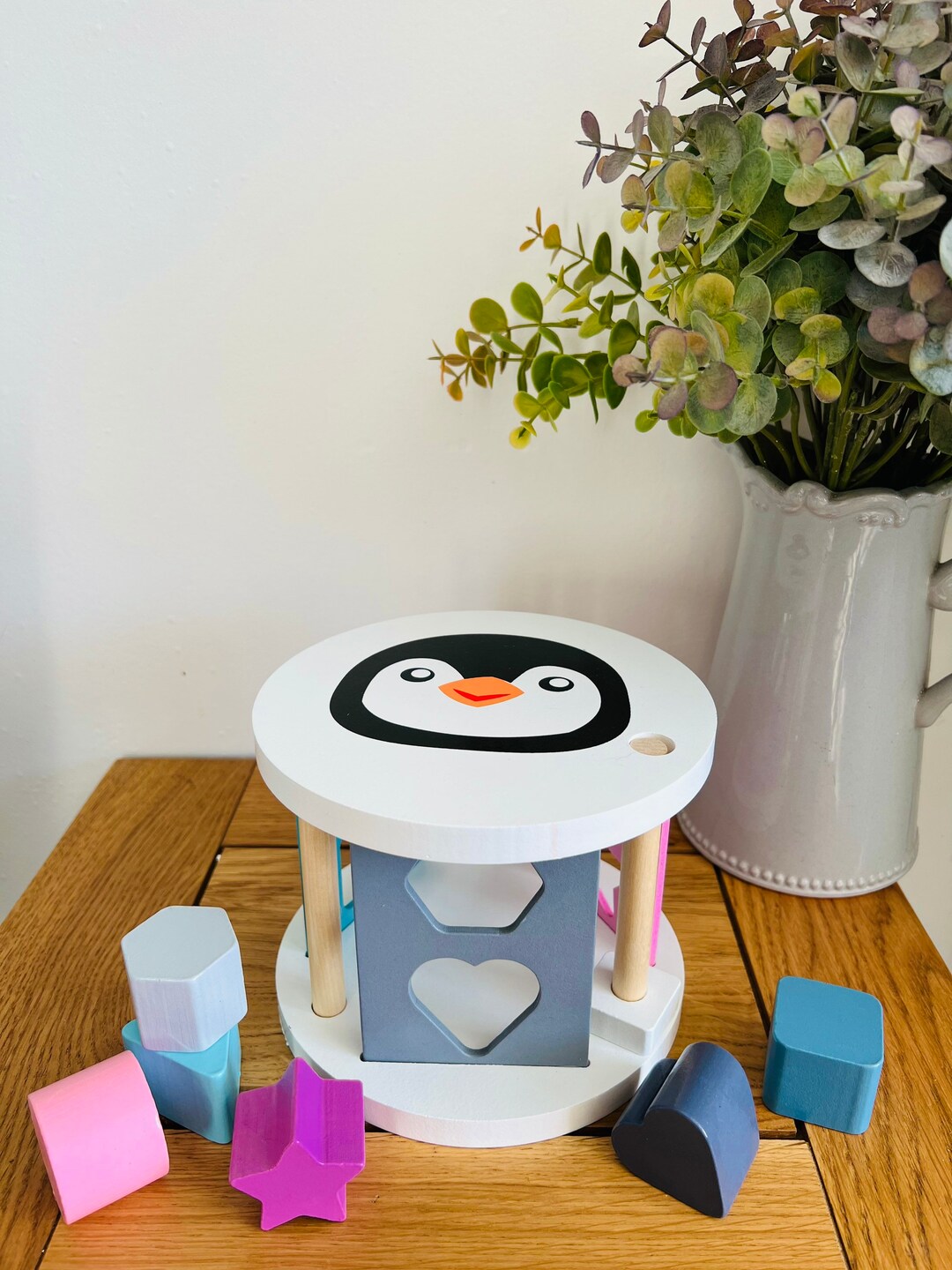 Wooden Shape Sorter, Wooden Toys, Developmental Toy, Penguin ...