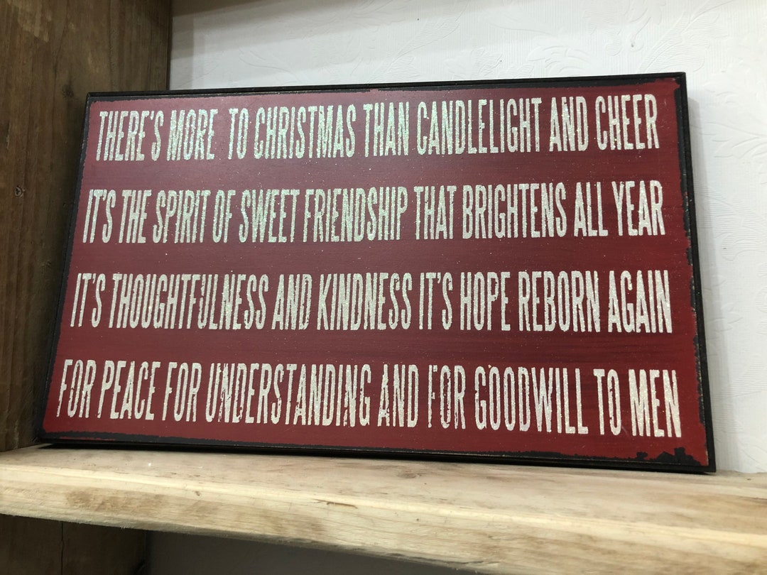 Wooden Christmas Wall Sign, for Decoration, Goodwill to Men ...