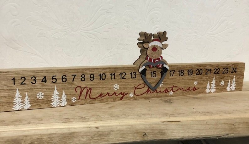 Advent Countdown to Christmas Wooden Reindeer Advent - Etsy UK
