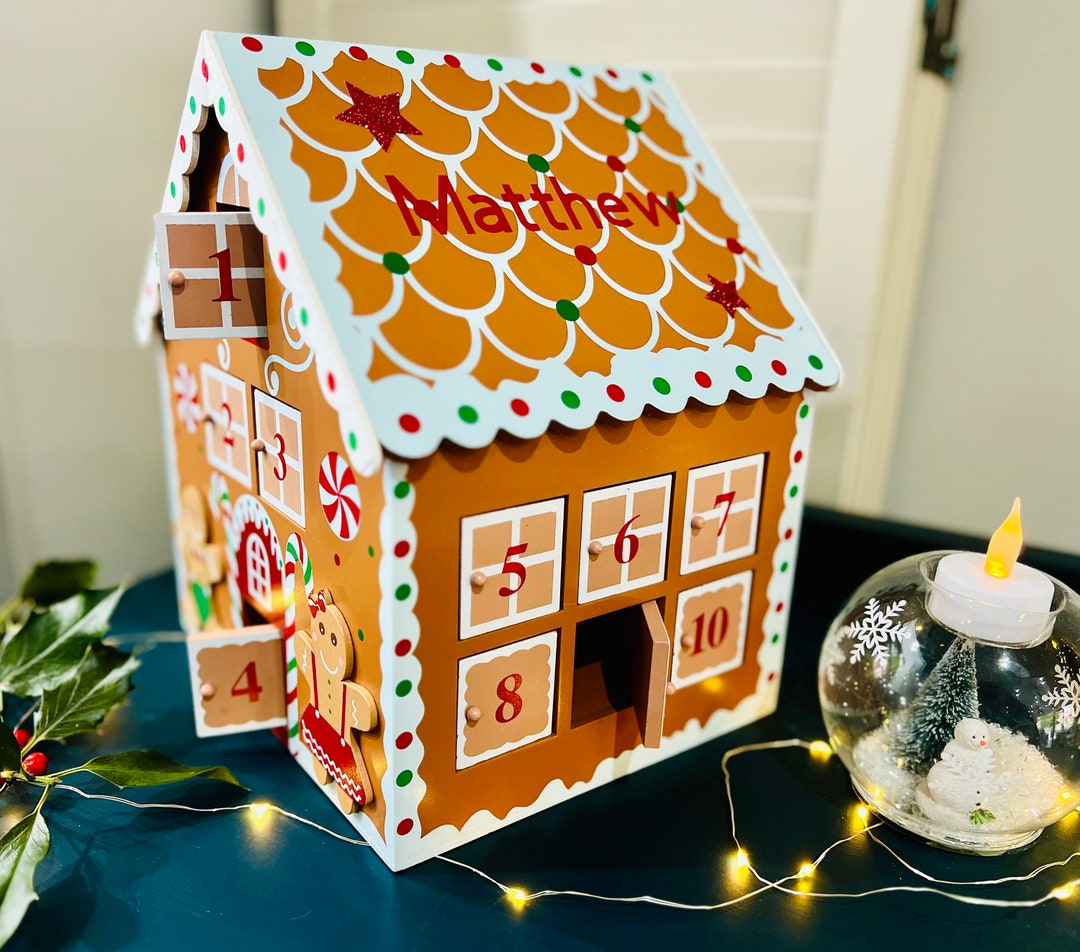 Gingerbread House Advent Calendar, Candy Cane, Countdown to Christmas ...