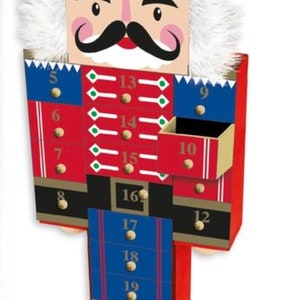Traditional Wooden Soldier Christmas Advent Calendar Countdown, Box ...