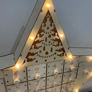 Christmas Wooden LED Advent Star, Adult and Children Alike, Countdown ...