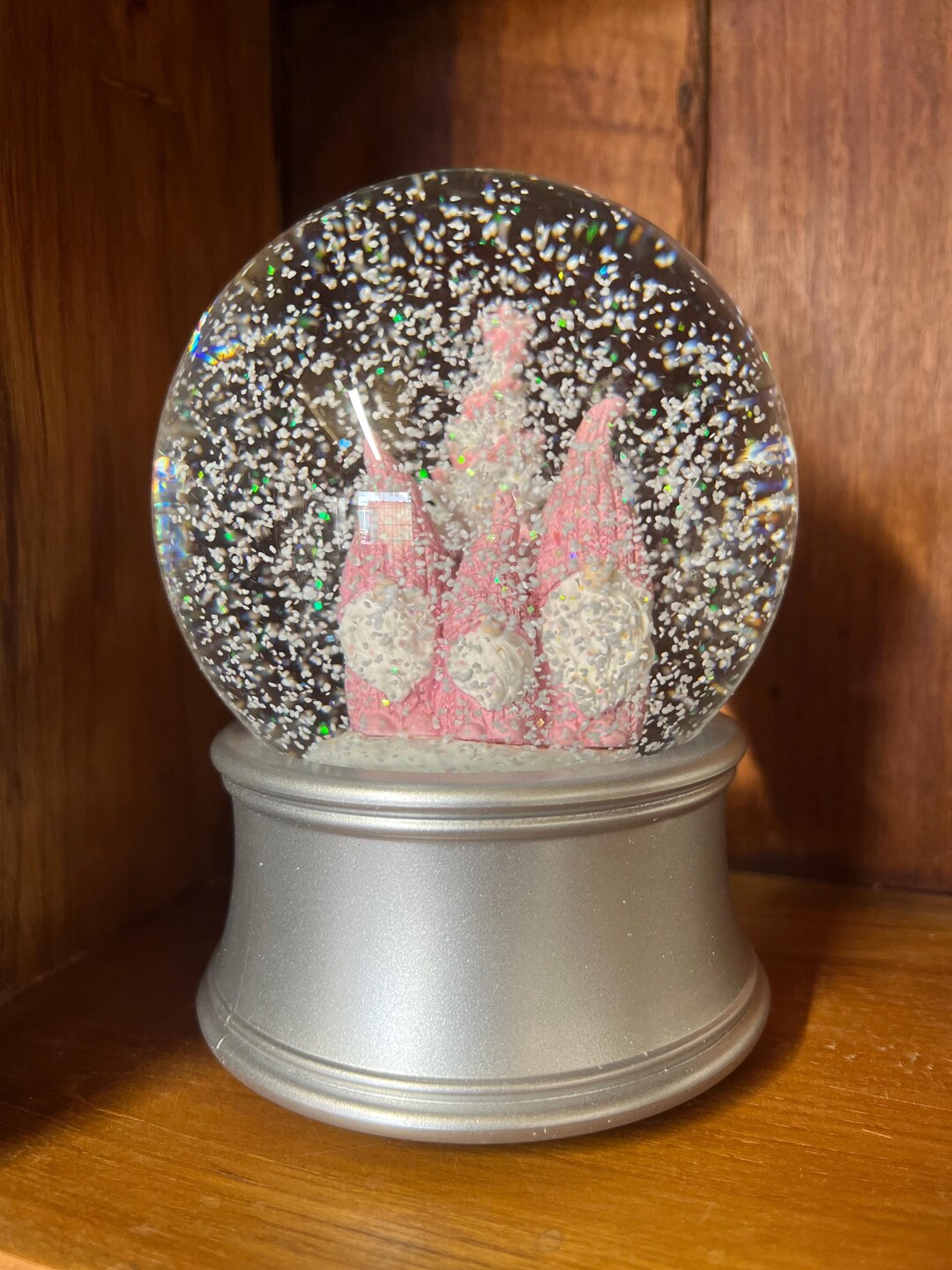 Gonk Snow Globe, Pink & Silver, Christmas, Magical, Waterball, Home ...